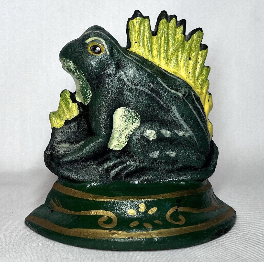Vintage Green Cast Iron Frog Doorstop - Etsy