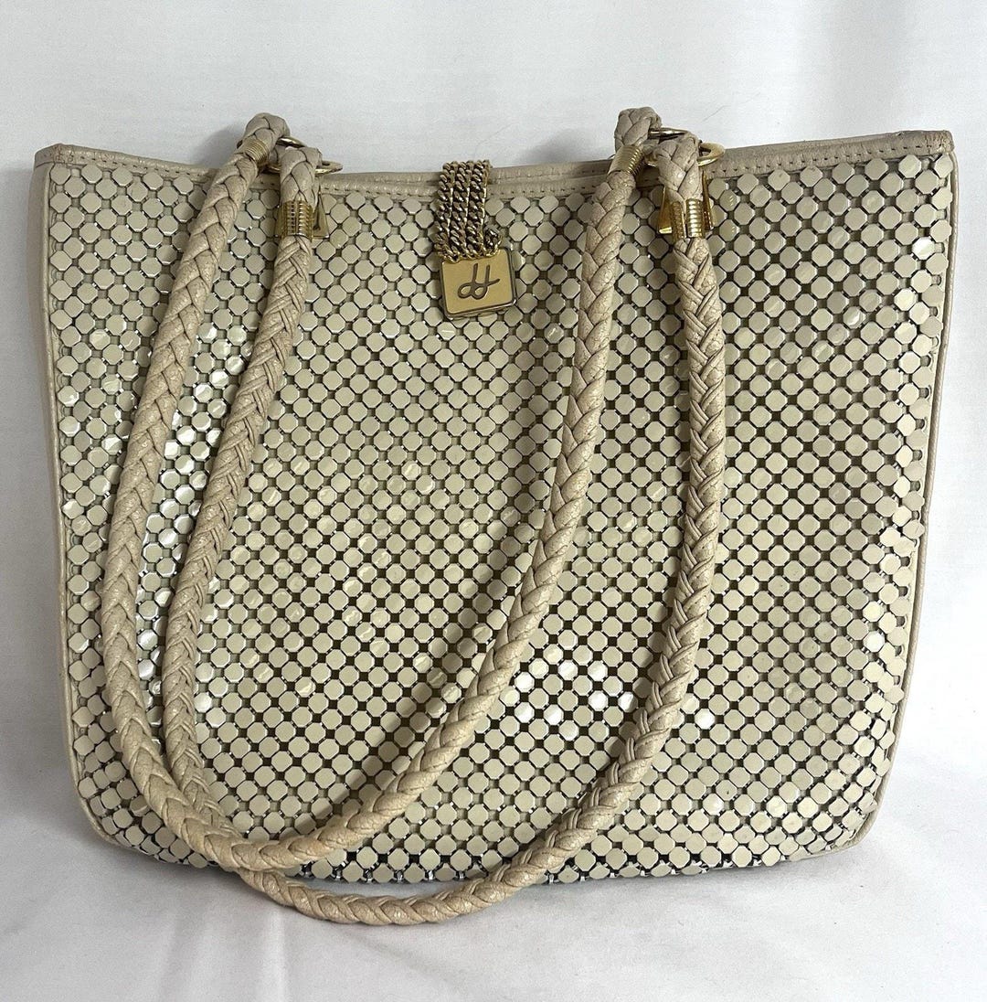 Vintage Cream Purse 70's-80’s This Metal Mesh Purse or Shoulder Bag by ...