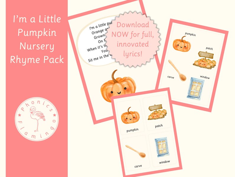 Pumpkin Nursery Rhyme Printable: Vocabulary & Lyrics (digital Download ...