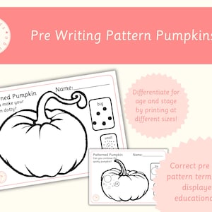 Pre Writing Pattern Pumpkin Activity / Fine Motor, Pencil Control ...
