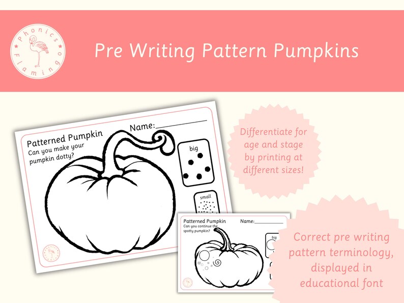 Pre Writing Pattern Pumpkin Activity / Fine Motor, Pencil Control ...