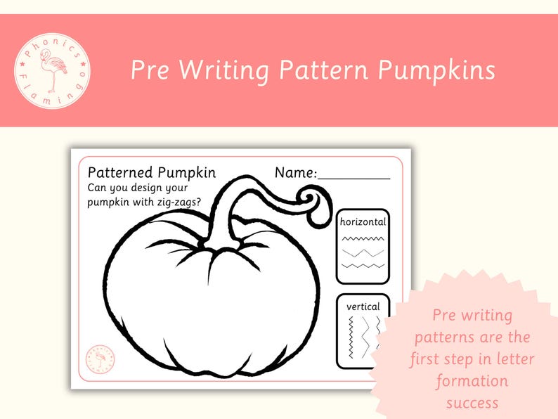 Pre Writing Pattern Pumpkin Activity / Fine Motor, Pencil Control ...