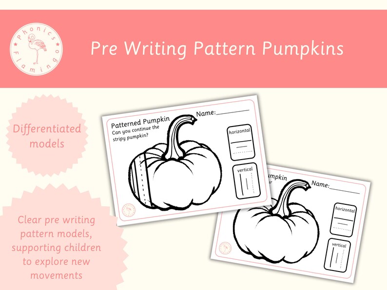 Pre Writing Pattern Pumpkin Activity / Fine Motor, Pencil Control ...
