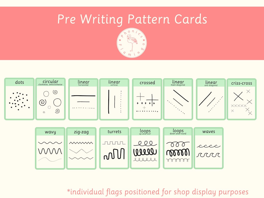 Pre Writing Pattern Model Cards / Fine Motor, Pencil Control Printable ...