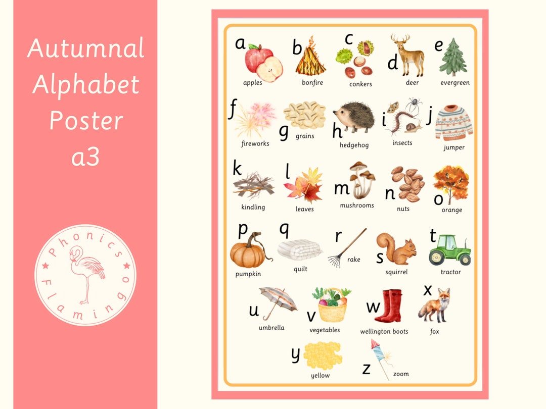 Autumnal Alphabet Poster A3 Display / Phonics Printable, Phase 2, Early ...