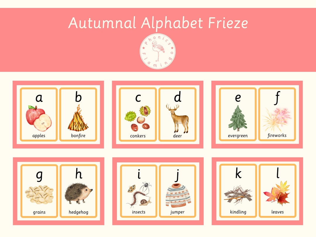 Autumnal Alphabet Frieze Display / Phonics Printable, Phase 2, Early ...