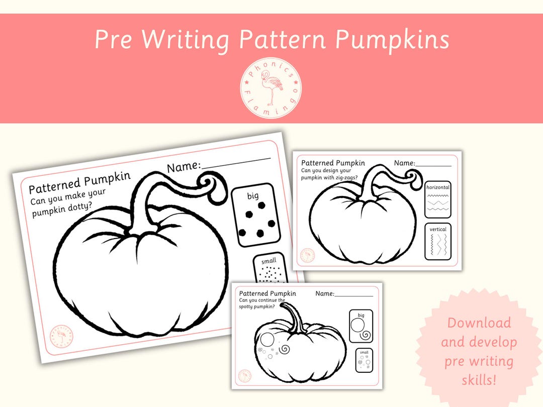 Pre Writing Pattern Pumpkin Activity / Fine Motor, Pencil Control ...