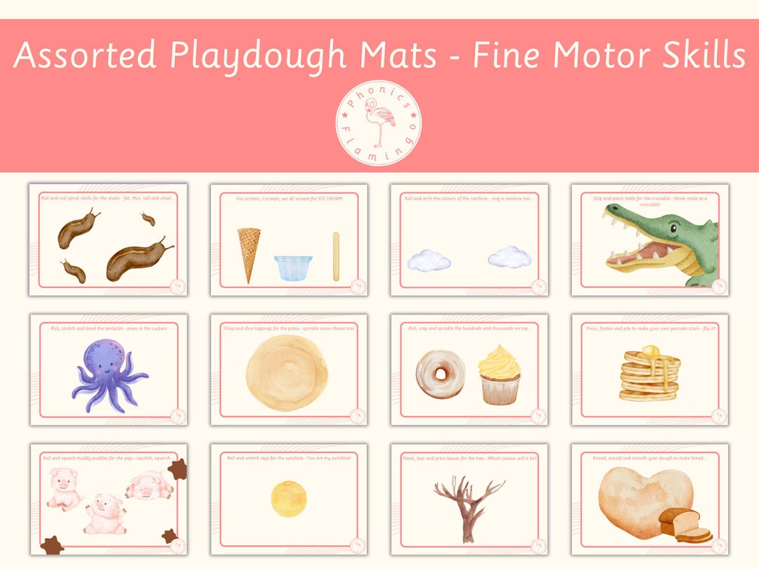 Children's Playdough Mats //fine Motor Activity, Pre Writing Skills ...