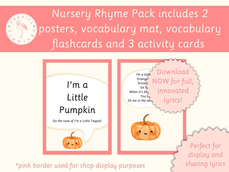 Pumpkin Nursery Rhyme Printable: Vocabulary & Lyrics (digital Download ...