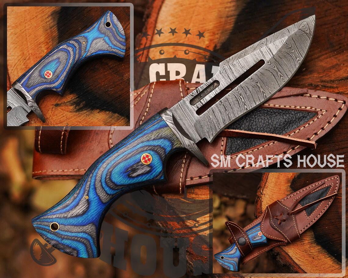 Ideal Gift for Men, Viking Round Handle Damascus Sword, Hand Forged ...