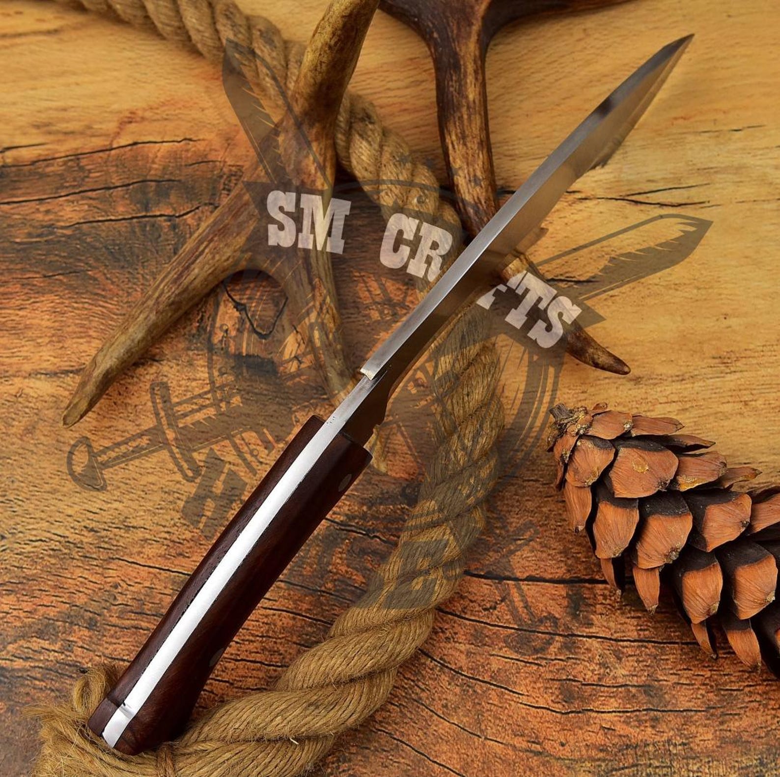 Handmade Tracker Knife Full Tang 12 Inches Handmade Knife With Sheath ...