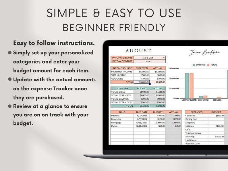 Monthly Budget Spreadsheet Expense Tracker Google Sheets Budget Bill ...