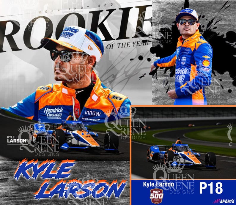 Kyle Larson Indy 500 Rookie of the Year Digital Image for Sublimation ...