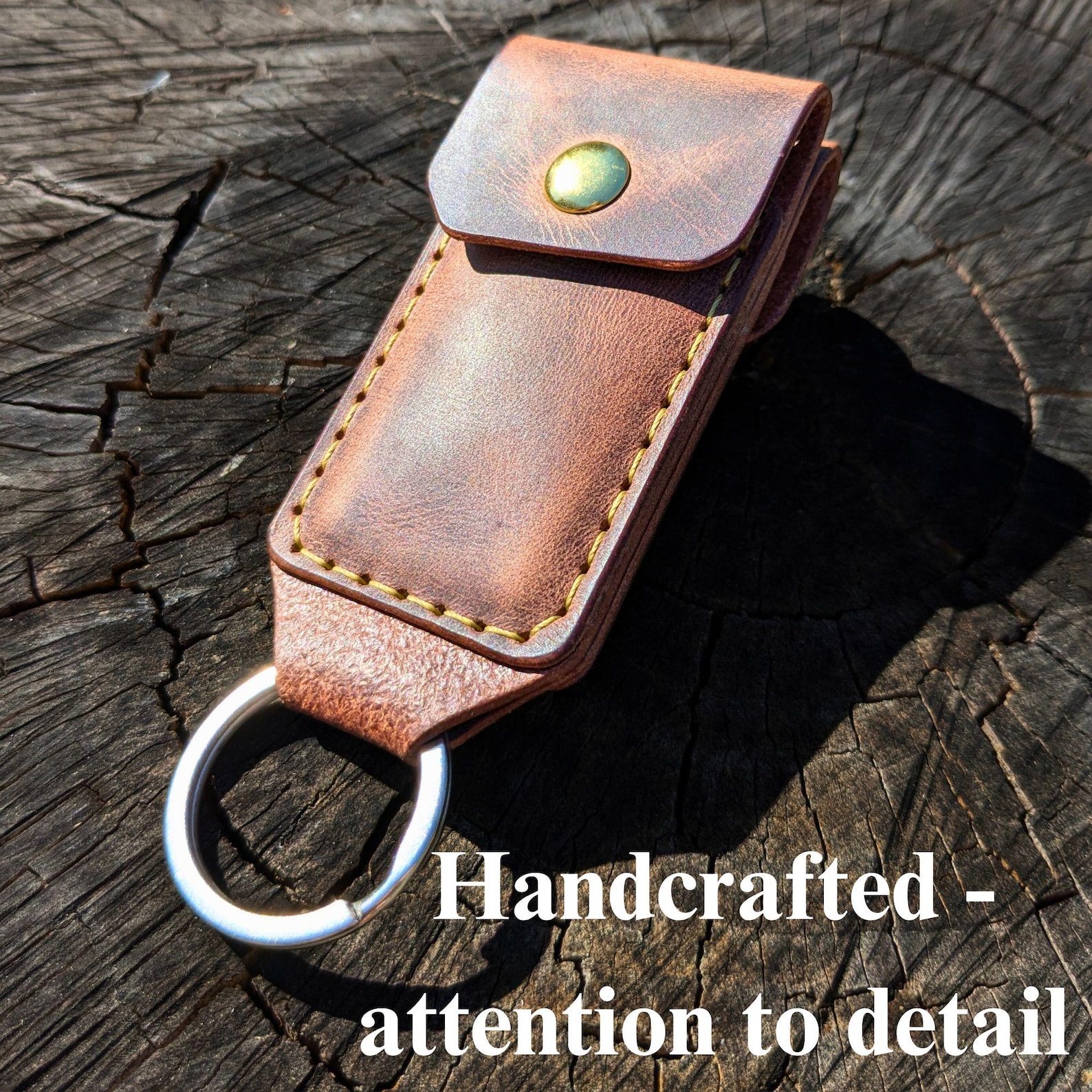Handmade Leather Keychain Wallet: Toothpick & Cash Holder - Etsy