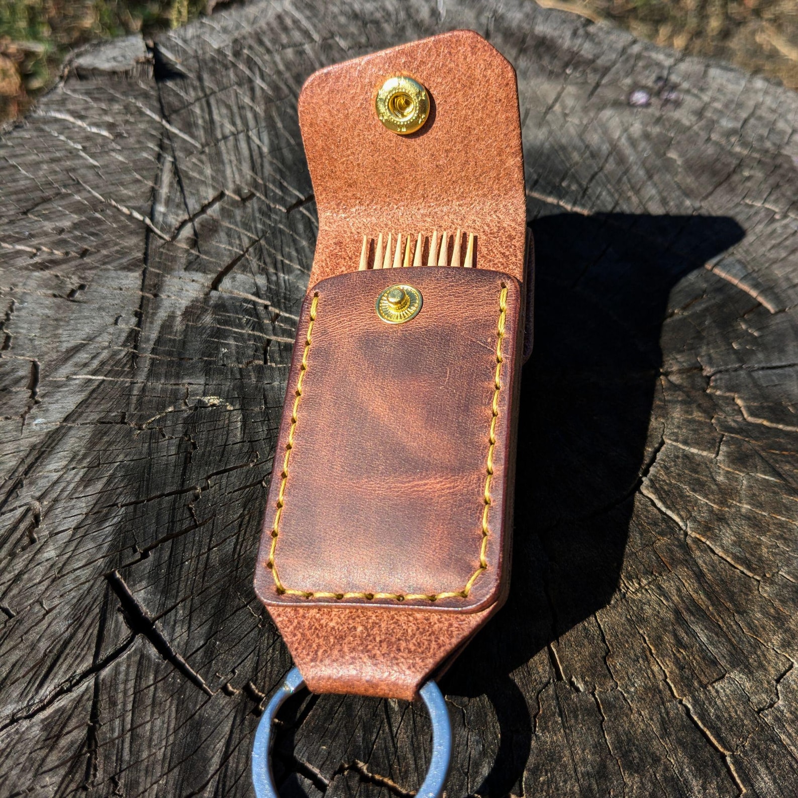 Genuine Leather Toothpick Keychain, Toothpick Case - Etsy