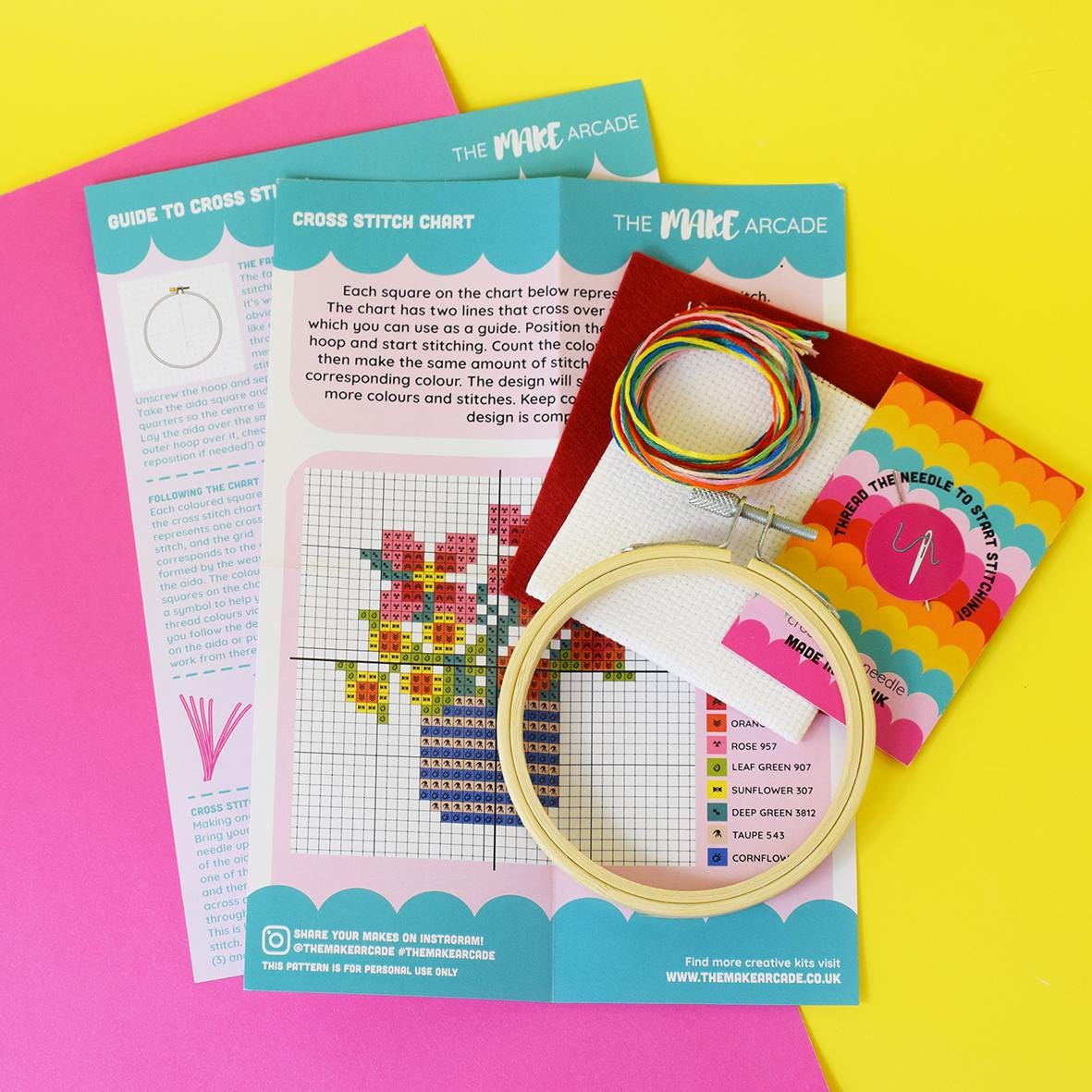 STITCH KIT | Wildflower Mini Cross Stitch Kit for Beginners - Counted ...