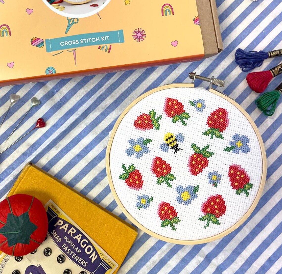 Strawberry Cross Stitch Pattern | Cute Fruit Embroidery (digital ...