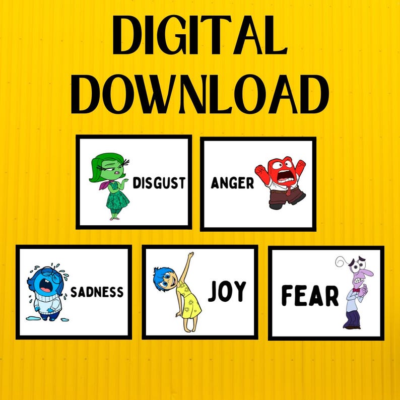 Inside Out, Digital, Poster, Emotions, Nursery, Therapy, Classroom ...