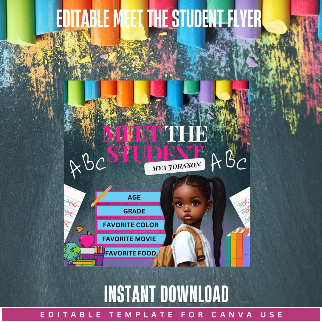 Meet the Student Flyer, Back to School Flyer, Editable Flyer Template ...