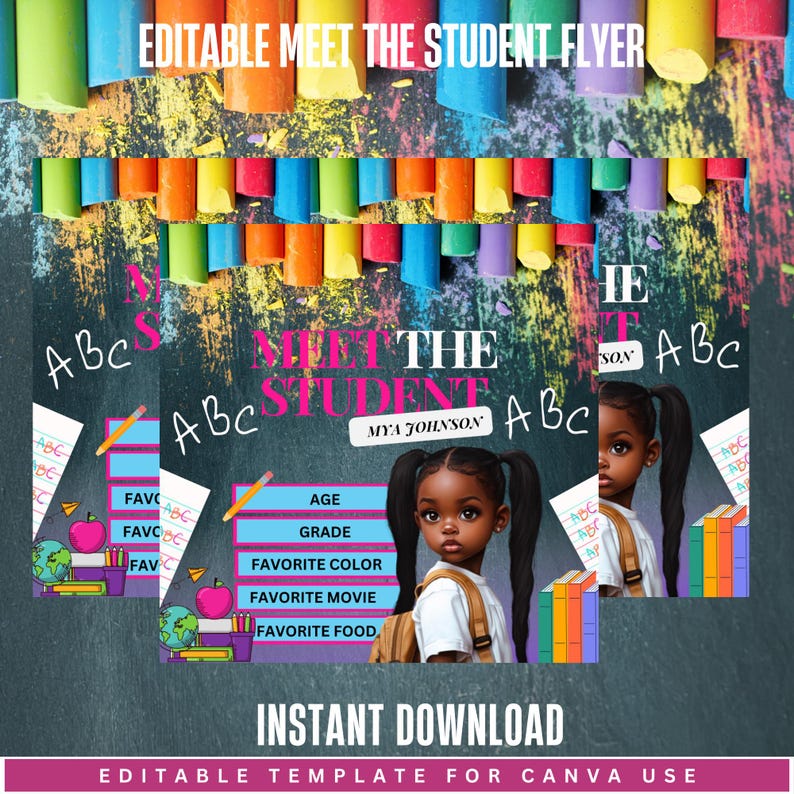 Meet the Student Flyer, Back to School Flyer, Editable Flyer Template ...