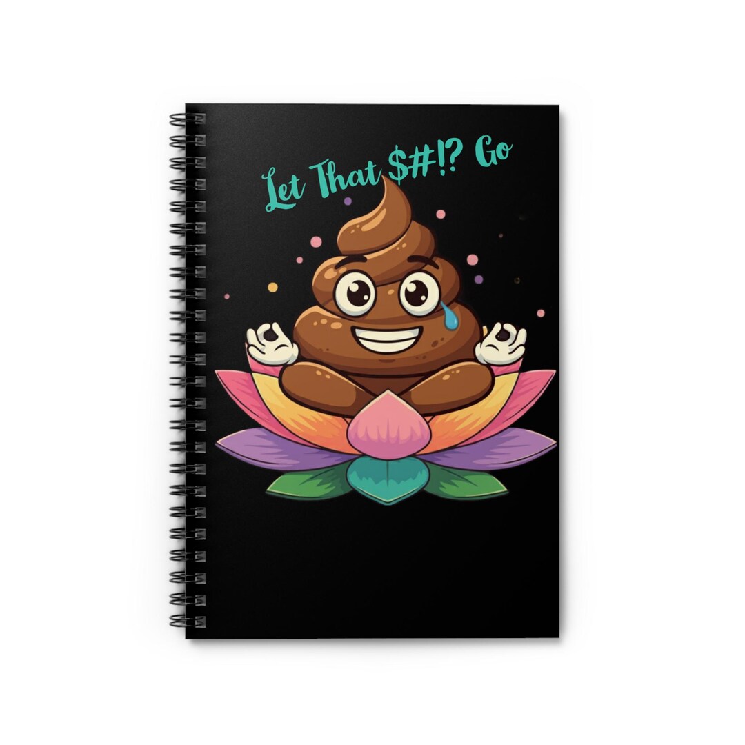 Meditating Poop Emoji Spiral Notebook Ruled Line - Etsy