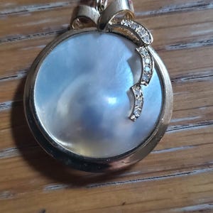 MABE Pearl Pendant With Diamonds Gold - Etsy