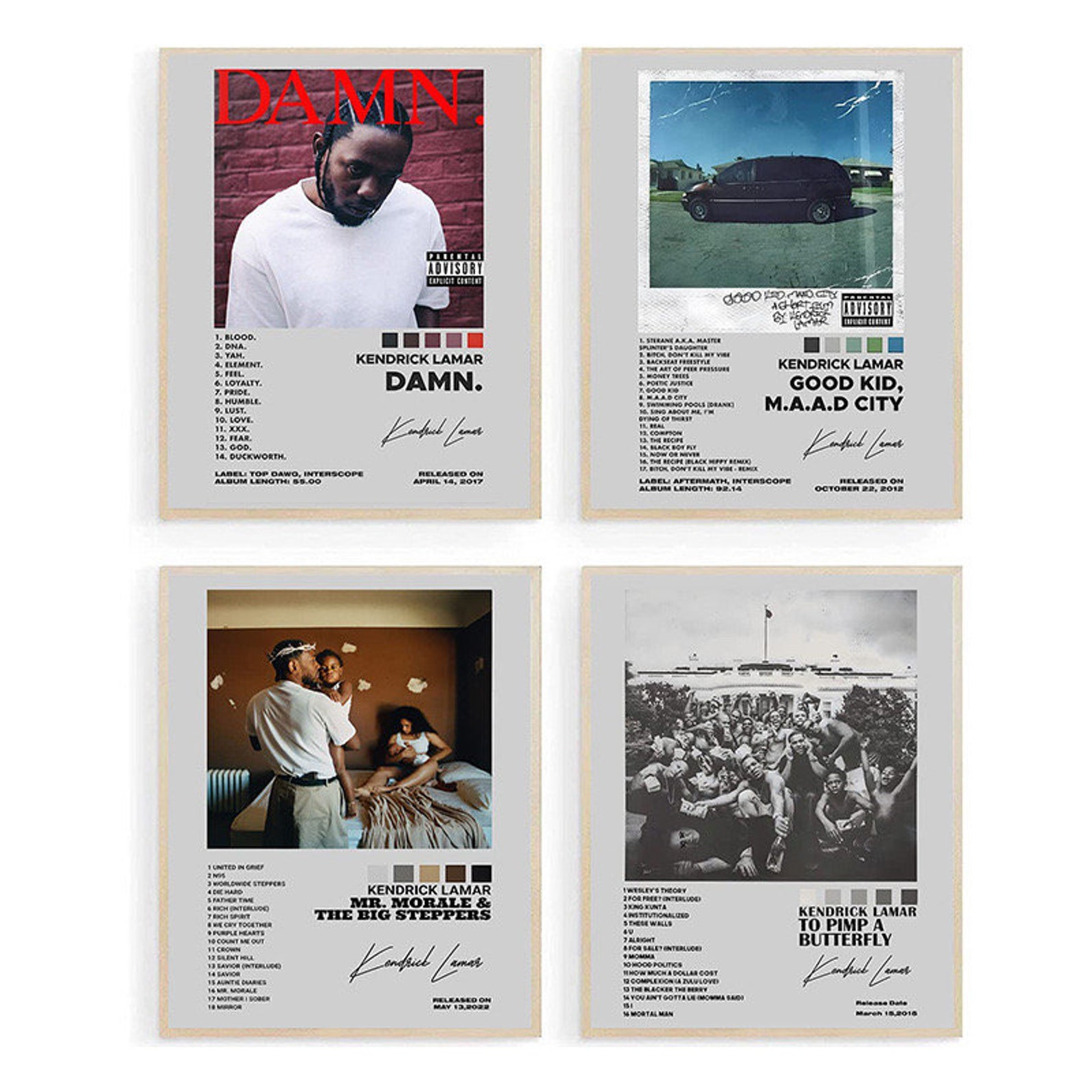 Set of Kendrick Lamar Music Album Covers, Kendrick Lamar Poster ...