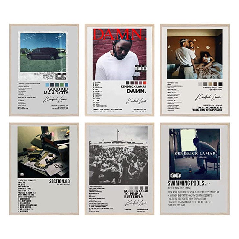 Set of Kendrick Lamar Music Album Covers, Kendrick Lamar Poster ...