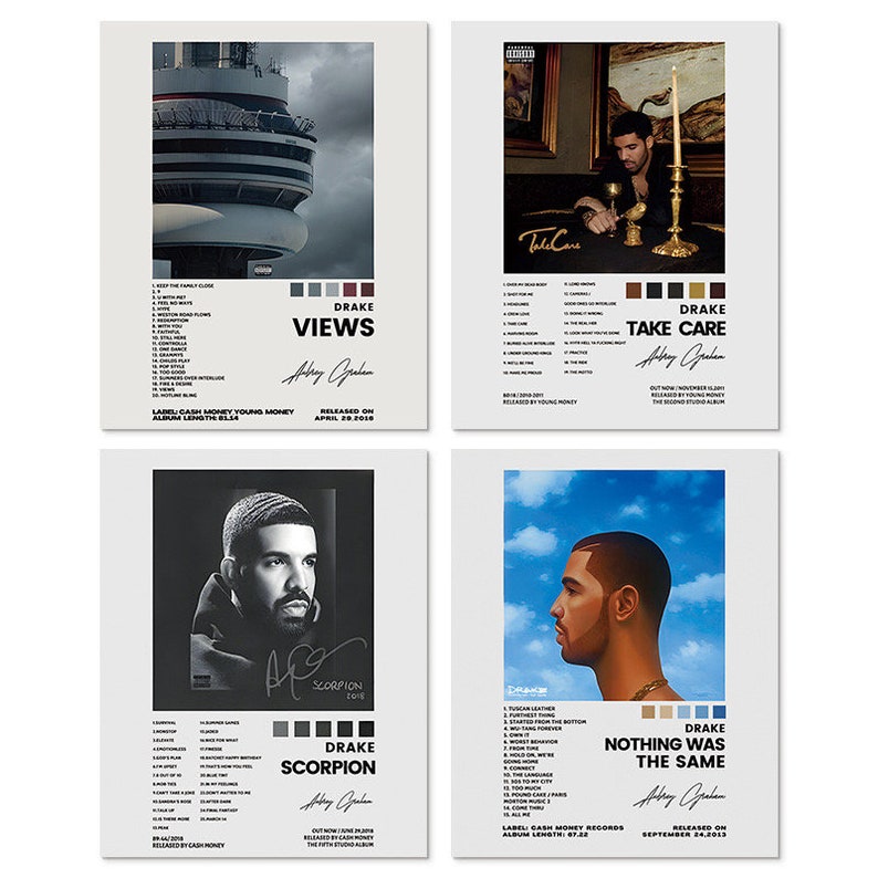 Set of Drake Music Album Covers, Drake Poster, Decoration Canvas, Drake ...