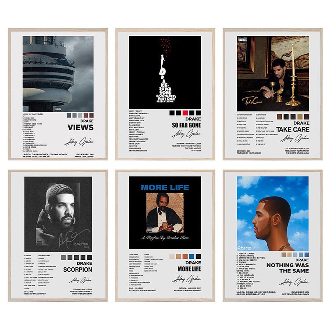 Set of Drake Music Album Covers, Drake Poster, Decoration Canvas, Drake ...