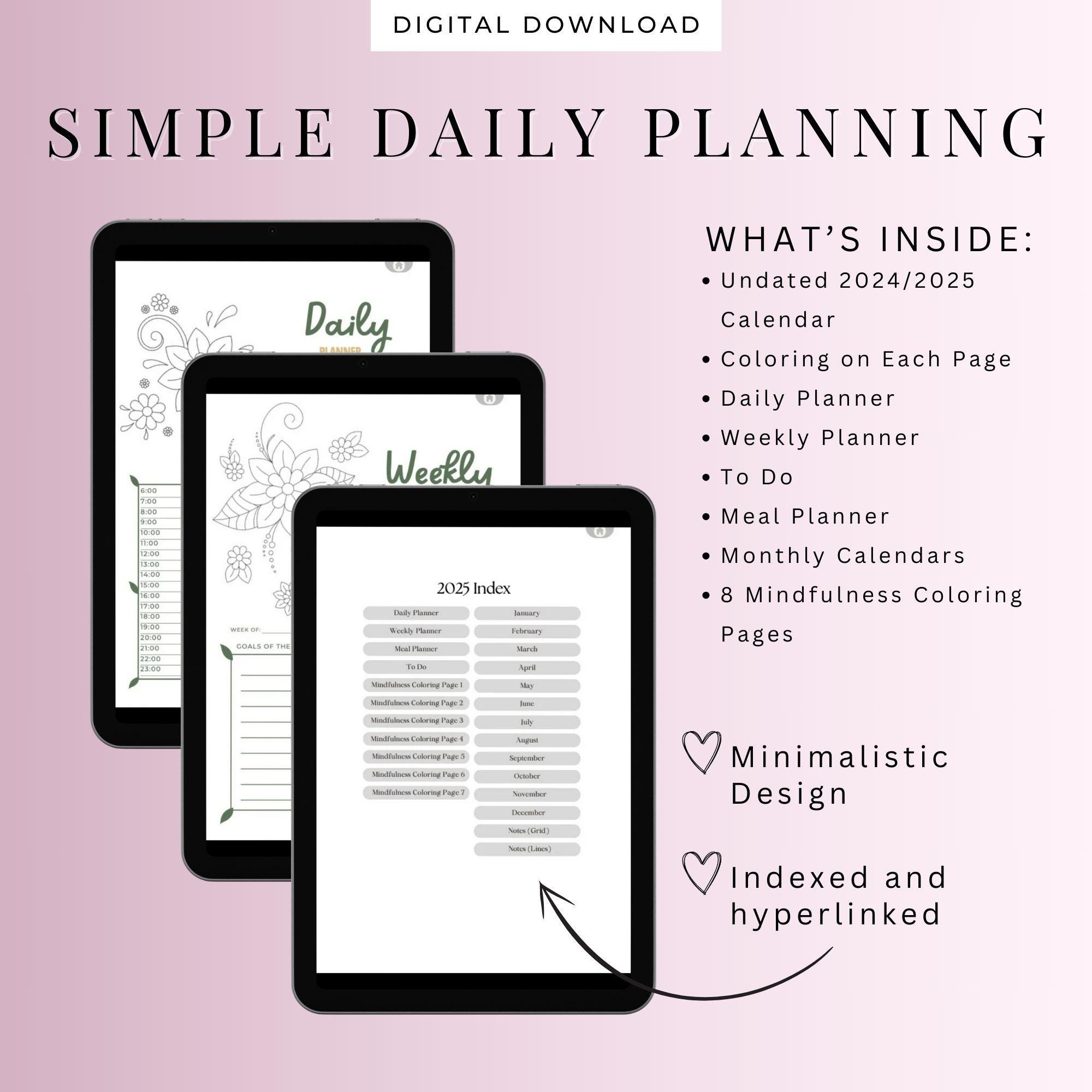 Mindfulness Coloring Planner | Adult Coloring Book Organizer ...