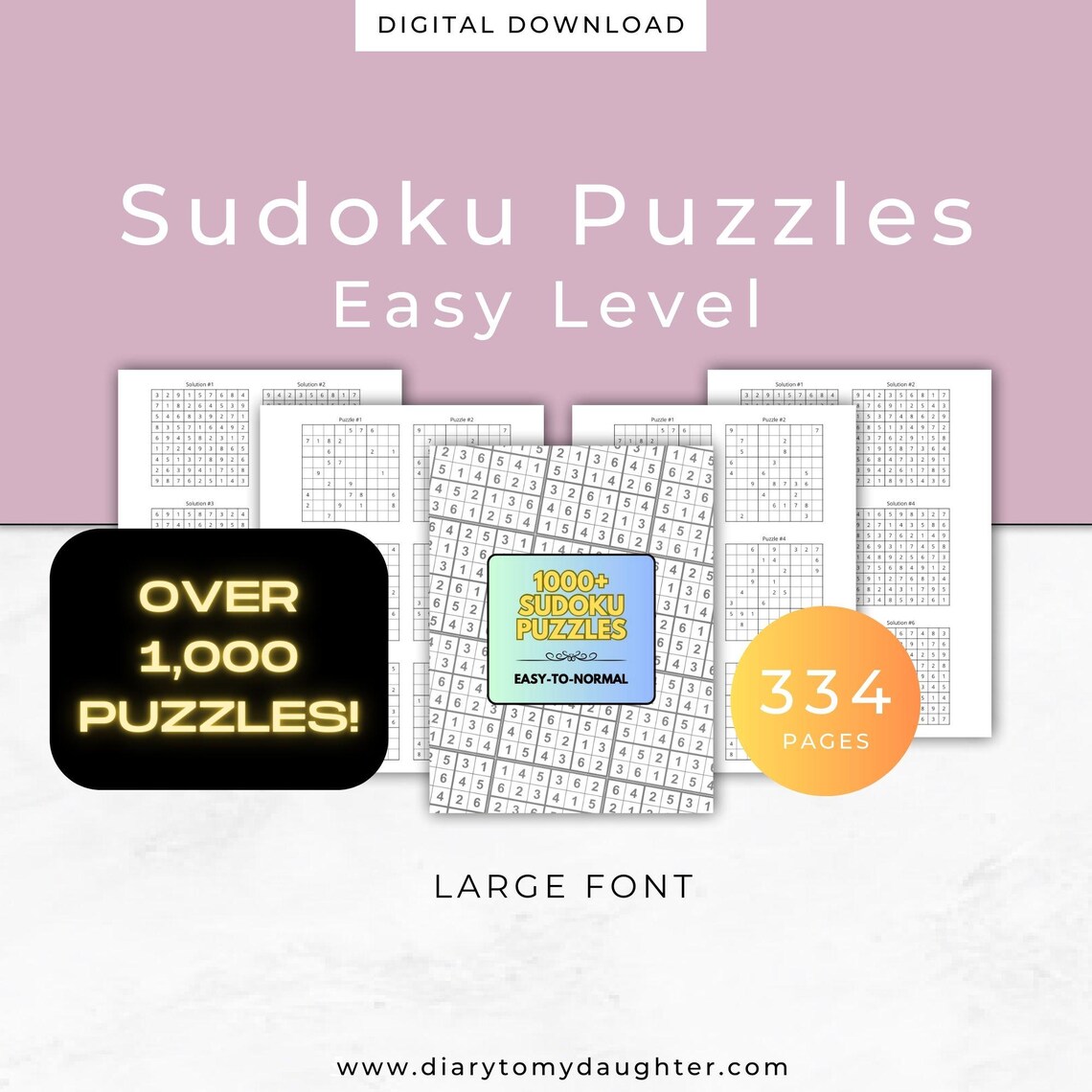 Sudoku, 1,000 Puzzles, Easy Level, Large Print - Etsy