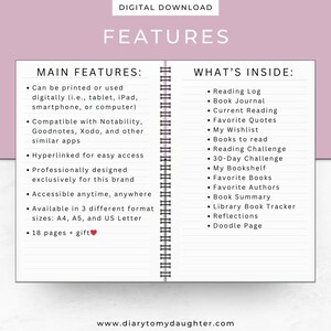 Reading Journal | Book Tracker and Review Log | Reading List ...