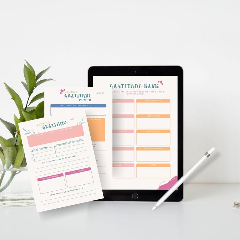 Gratitude Journal | Thankfulness Diary | Daily Gratitude Log ...