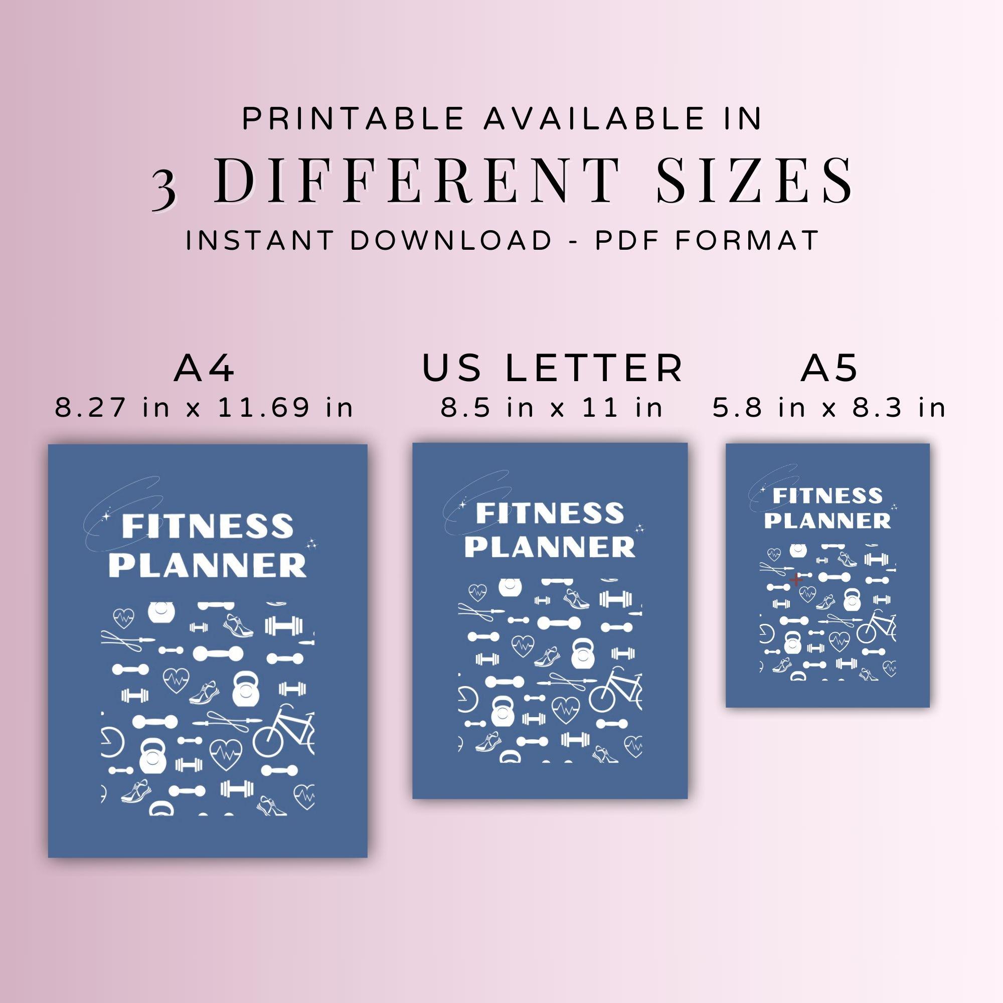 Fitness Planner | Workout Journal and Tracker | Health Goals Organizer ...