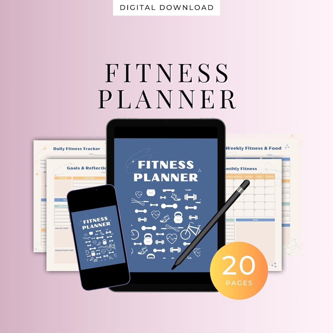 Fitness Planner | Workout Journal and Tracker | Health Goals Organizer ...