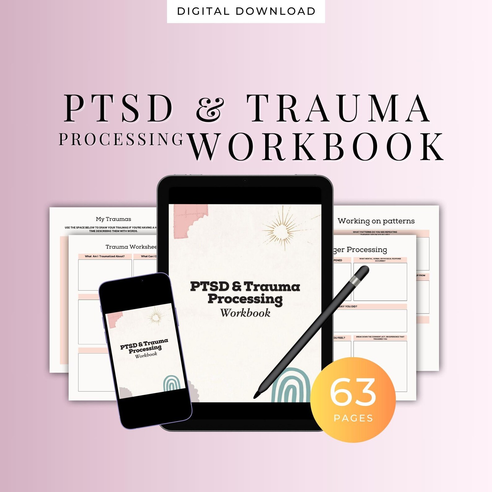PTSD and Trauma Processing Workbook Healing Journal for Trauma ...