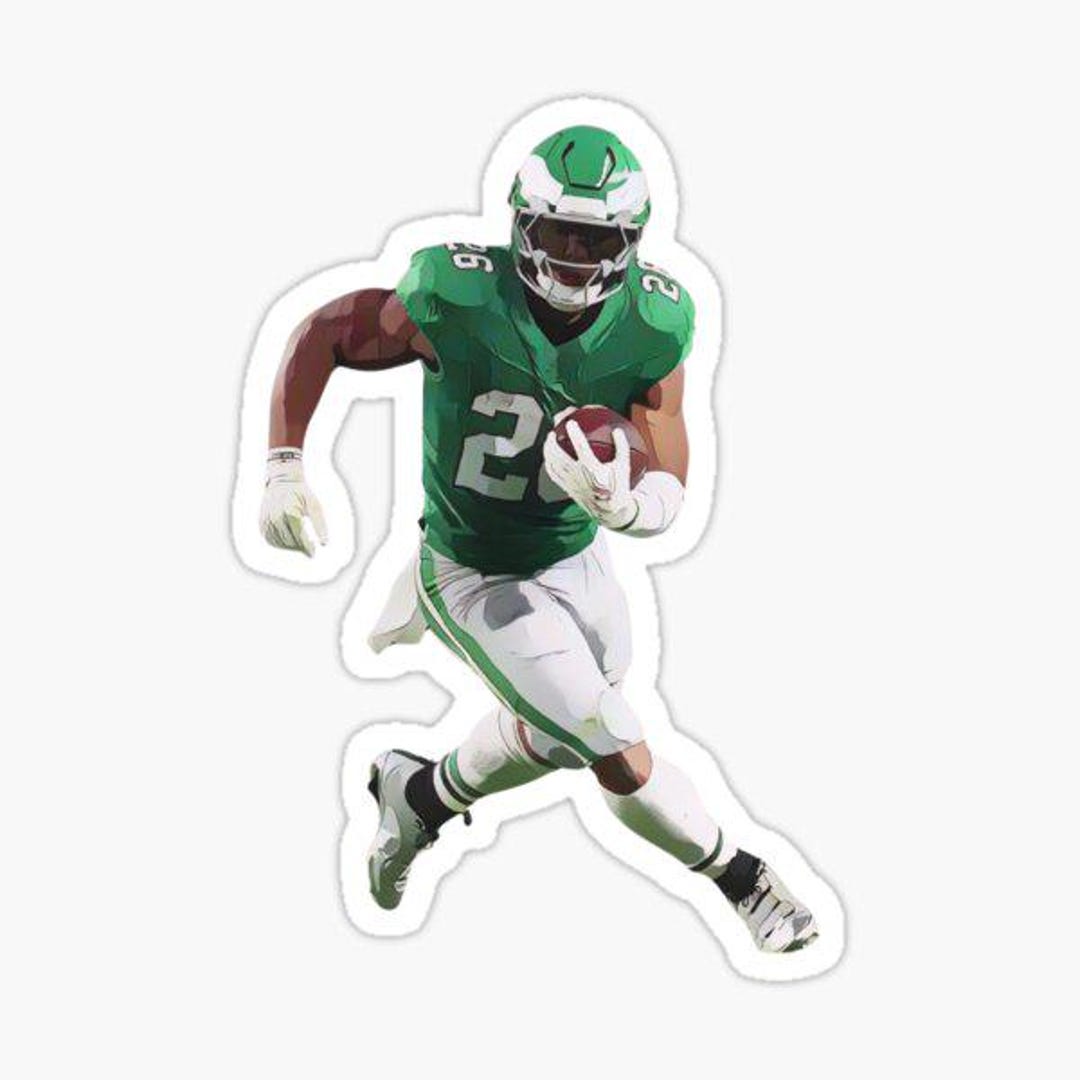 Saquon Running Leap Funny Sticker Decal Philly 4 Glossy Jump Eagles ...