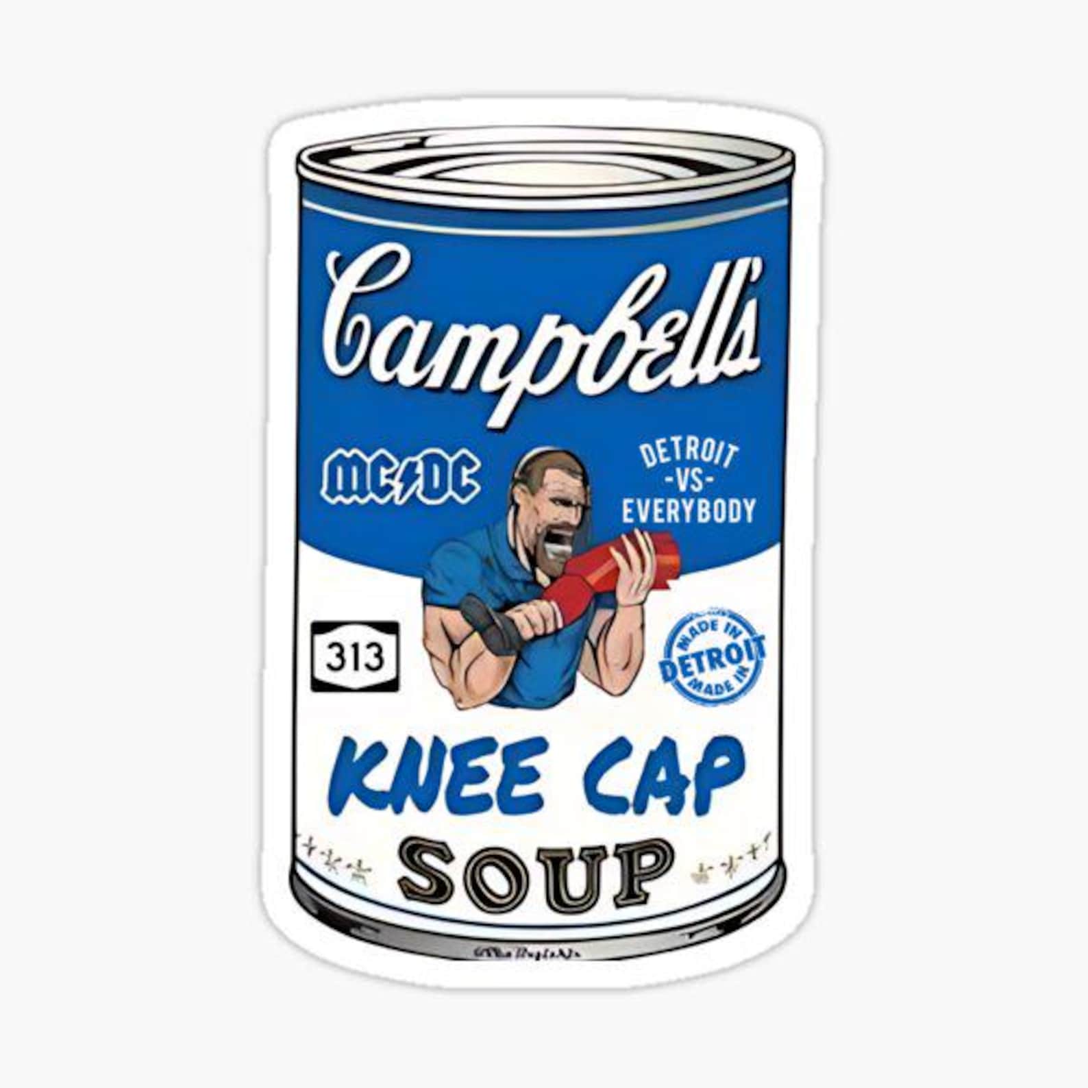 Dan Campbell Knee Cap Soup Coach Detroit Funny Sticker Decal 4" Glossy ...
