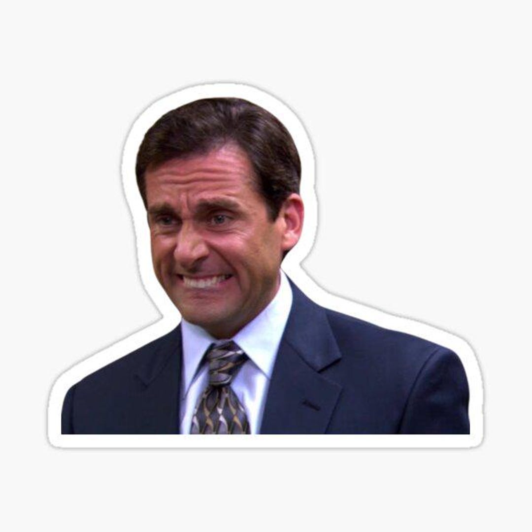 Michael Scott Cringe Face Meme Funny Sticker Decal 4" Glossy Office ...