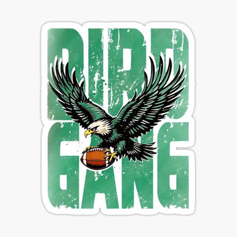 Eagles Bird Gang Funny Sticker Decal Philly 4" Glossy Jump Eagles Hurts ...