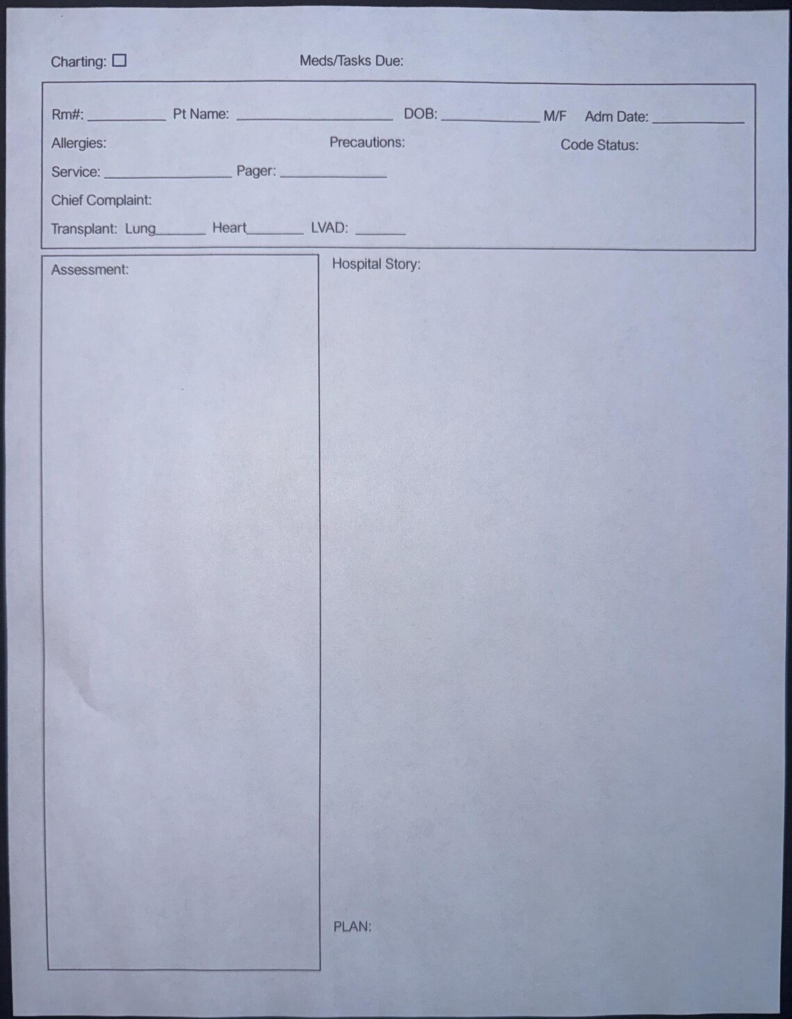 Printable Nurse Handoff Report Sheet | Patient Care Organizer for Shift ...
