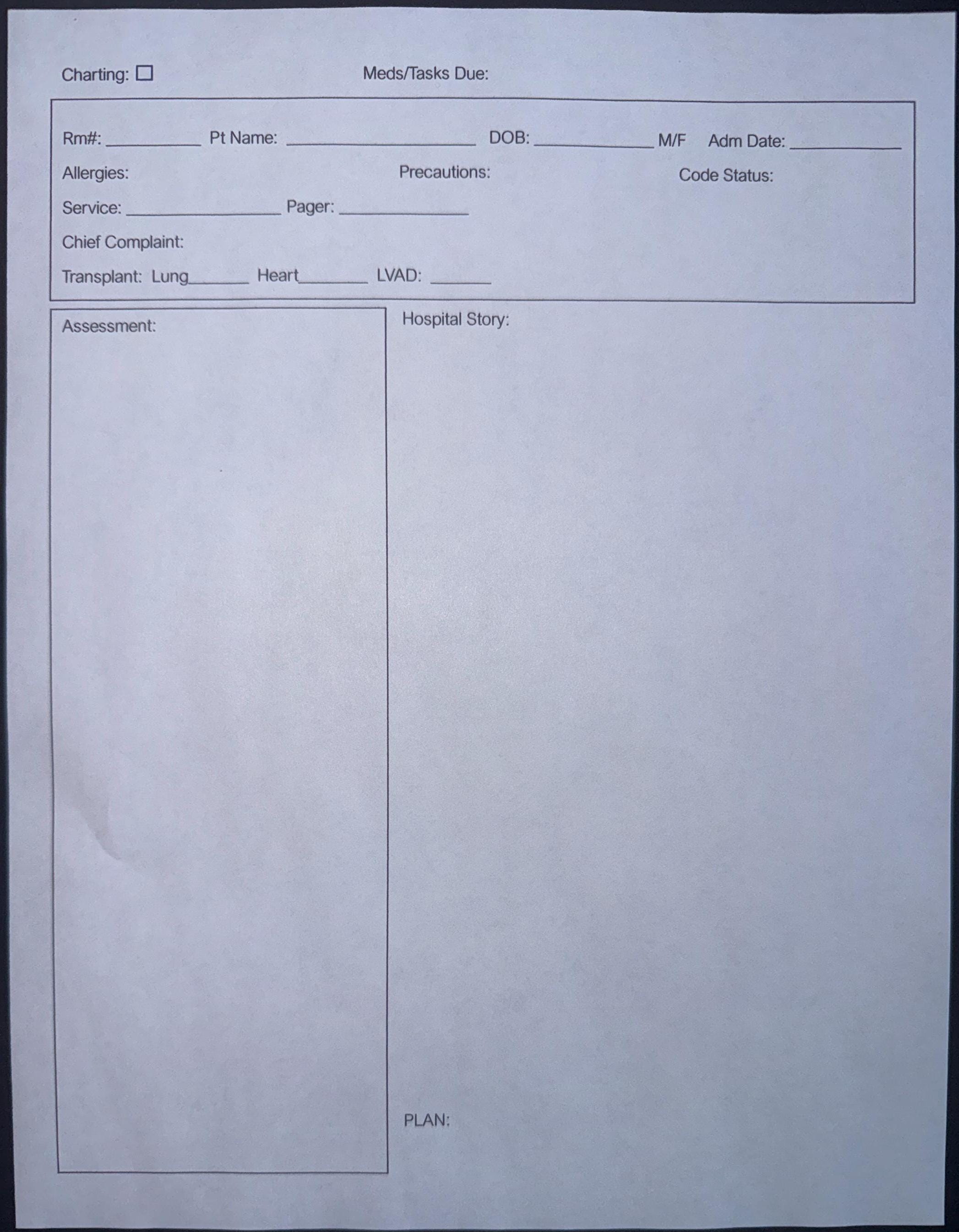 Printable Nurse Handoff Report Sheet | Patient Care Organizer for Shift ...