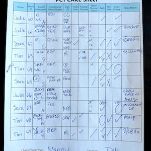 Simple & Efficient PCT Care Sheet | All-inclusive Shift Organization ...