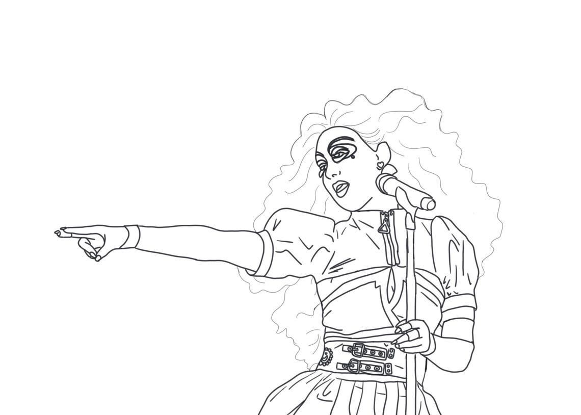 Chappell Roan Midwest Princess Inspired Coloring Sheet Printable Packet ...