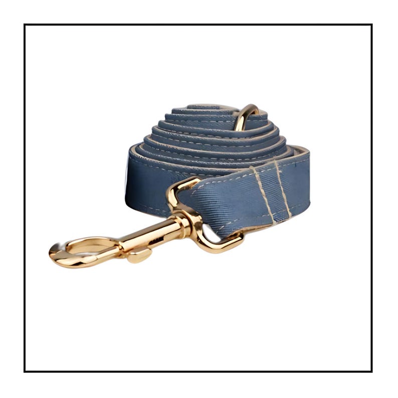 Personalised Denim Dog Lead/leash and Bow Set - Etsy