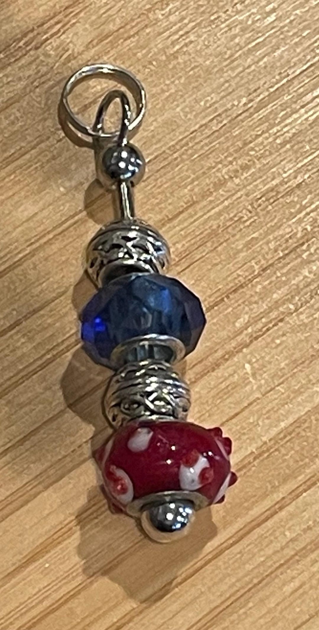 Red and Blue Bead Pin. 3” - Etsy