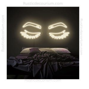 Lash & Brow LED Neon Sign Custom Eyelash Eyebrow Wall Decor for Beauty ...
