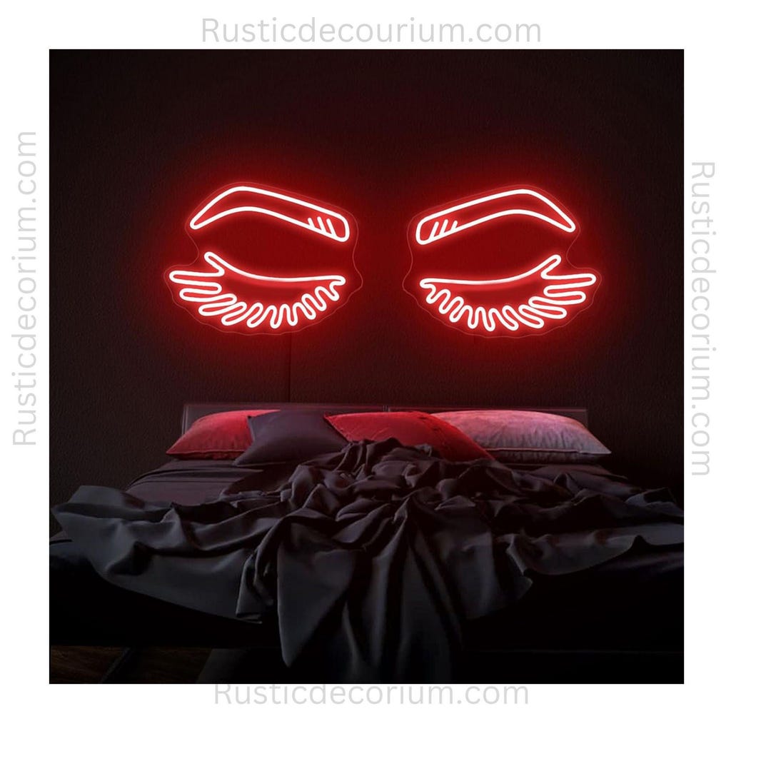 Lash & Brow LED Neon Sign Custom Eyelash Eyebrow Wall Decor for Beauty ...