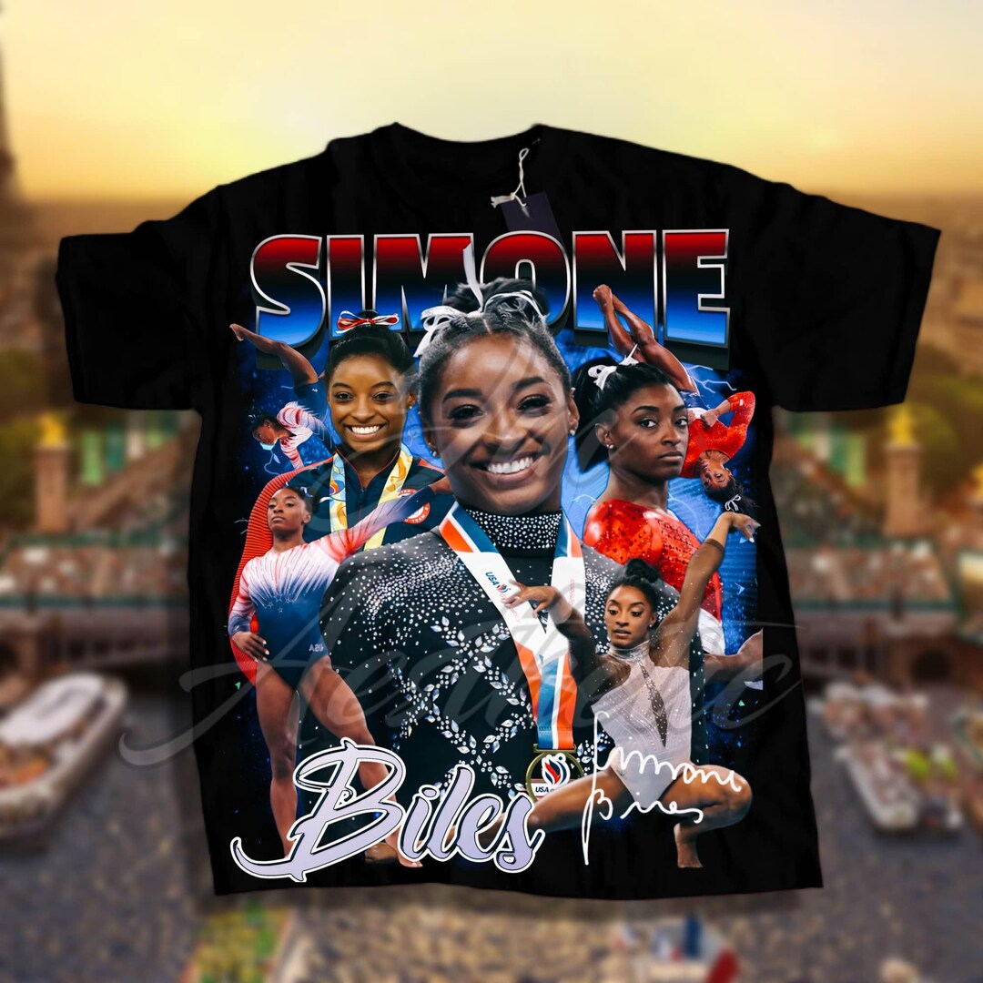 Simone Biles Graphic T-shirt: Gold Medalist Gymnastics Fan Gift - Etsy